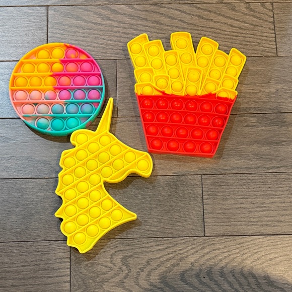 Toys | Unicorn And Fries Pop It Fidget Toy Set Multicolor | Poshmark
